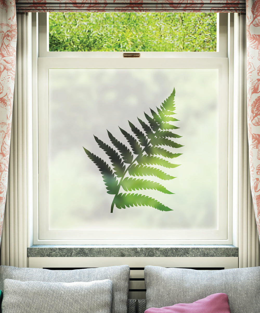 FB012 Single Fern Frosted Window Film Pattern | Frostbrite