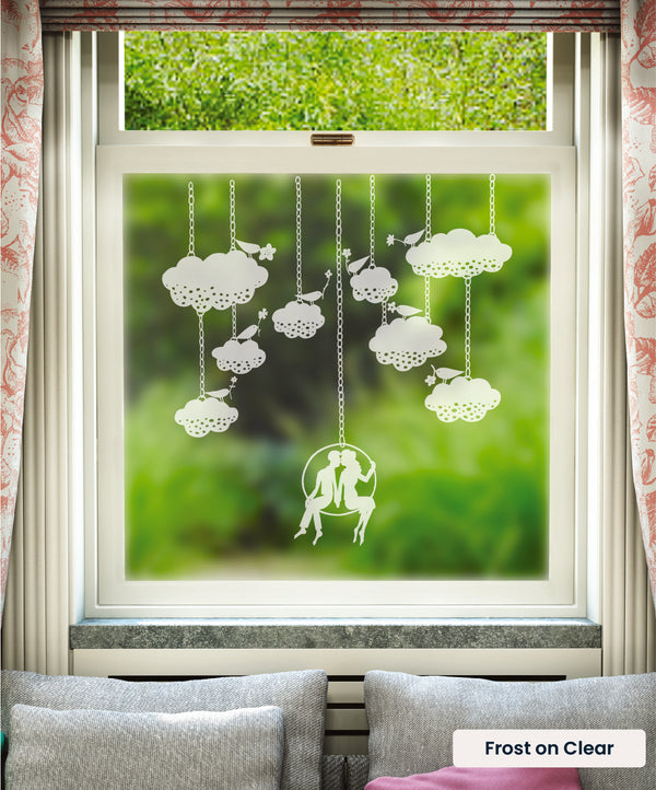 Chain and Clouds Decorative Frosted Window Film | Rob Ryan Designer ...