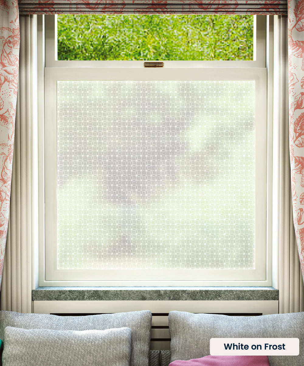 Plaid Decorative Frosted Window Film | Kate Farley Designer Privacy Glass
