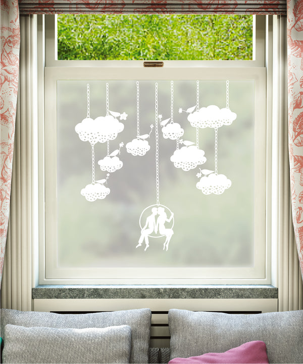 Chain and Clouds Decorative Frosted Window Film | Rob Ryan Designer ...
