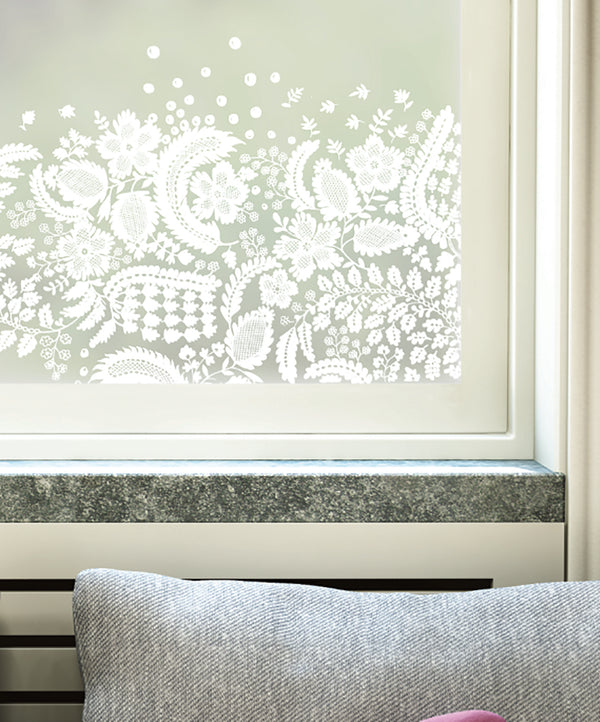 English Lace Decorative Frosted Window Film | Charlene Mullen Designer ...