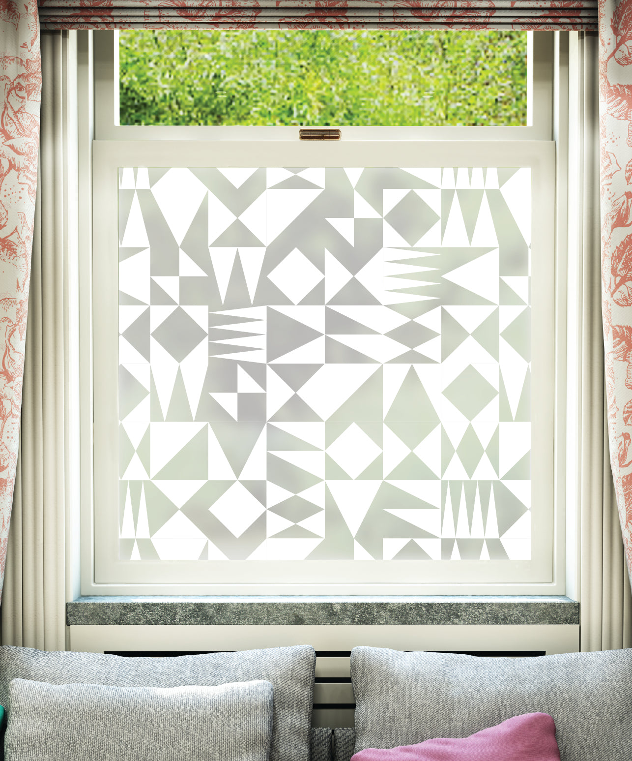 Triangulate Decorative Frosted Window Film | Kate Farley Designer ...