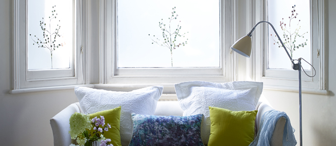 Frosted Window Film with Cut Frosted Patterns