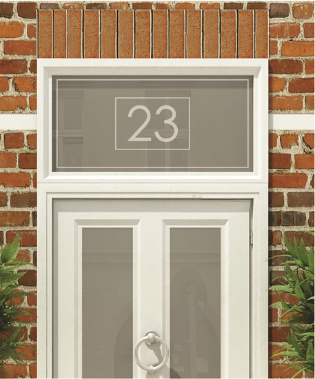 House Numbers & Text Window Design | Glass Design HN016