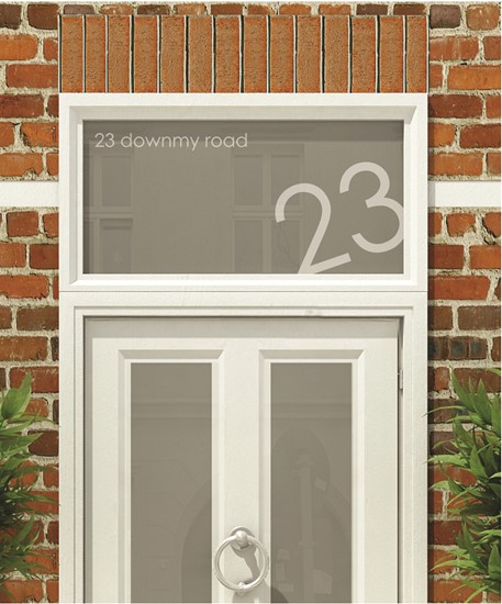 House Numbers & Text Window Design | Glass Design HN024
