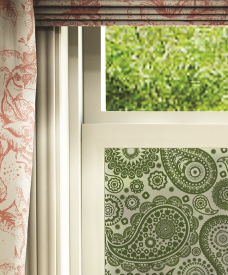 Paisley Crescent Window Film White Printed Design To Buy