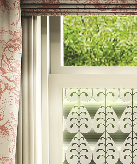 Golden Leaf Window Film White Printed Design - Buy Online