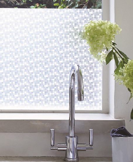 Grid Design Frosted Window Film by Kate Farley