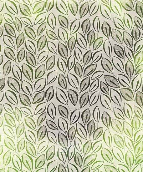 White Leaves Frosted Window Film Pattern by MissPrint