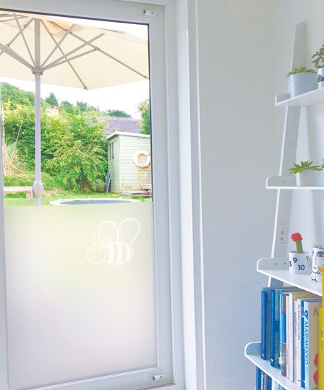Happy Bee Design Frosted Window Film by Jane Foster