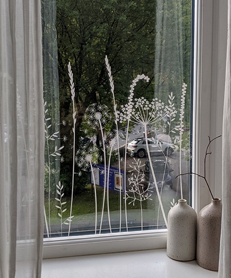 Paper Meadows Edge Window Film Design by Hannah Nunn